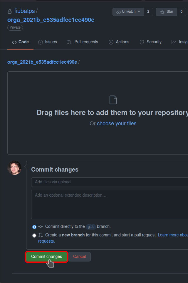 Instrucciones de entrega